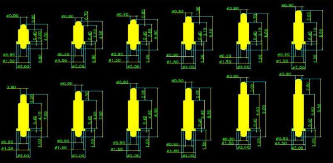 Pogo Pin,Brass Plunger Stainless Steel Spring 1 mm to 12 mm Male Female ...